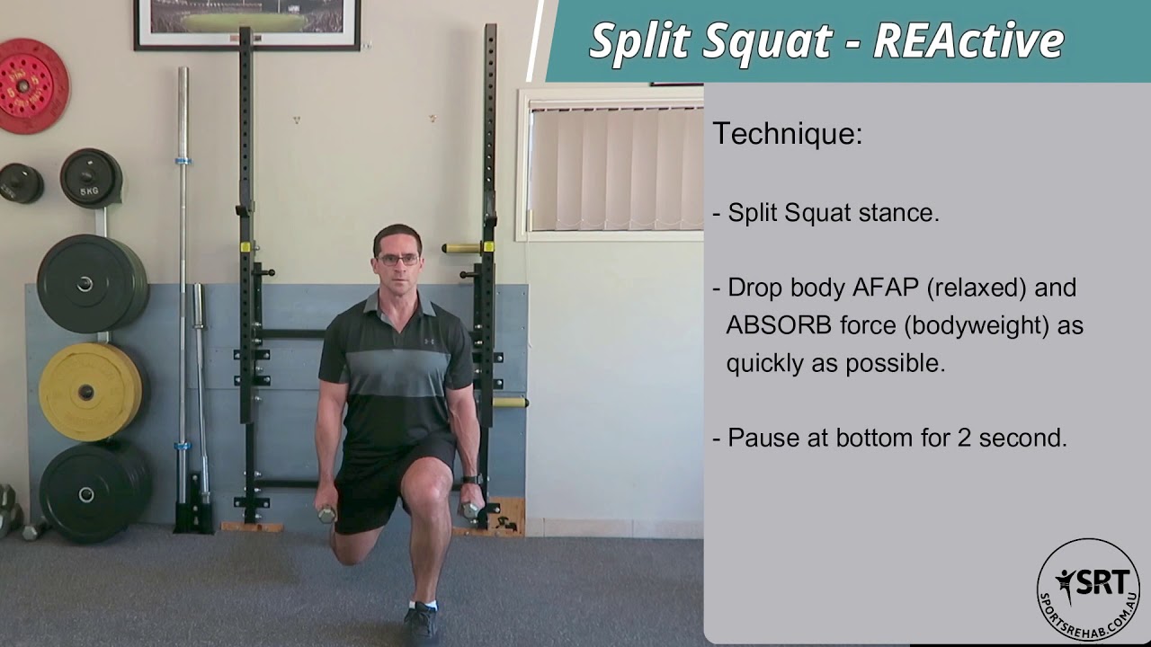 Split Squat - REActive (Drop & Catch) - YouTube