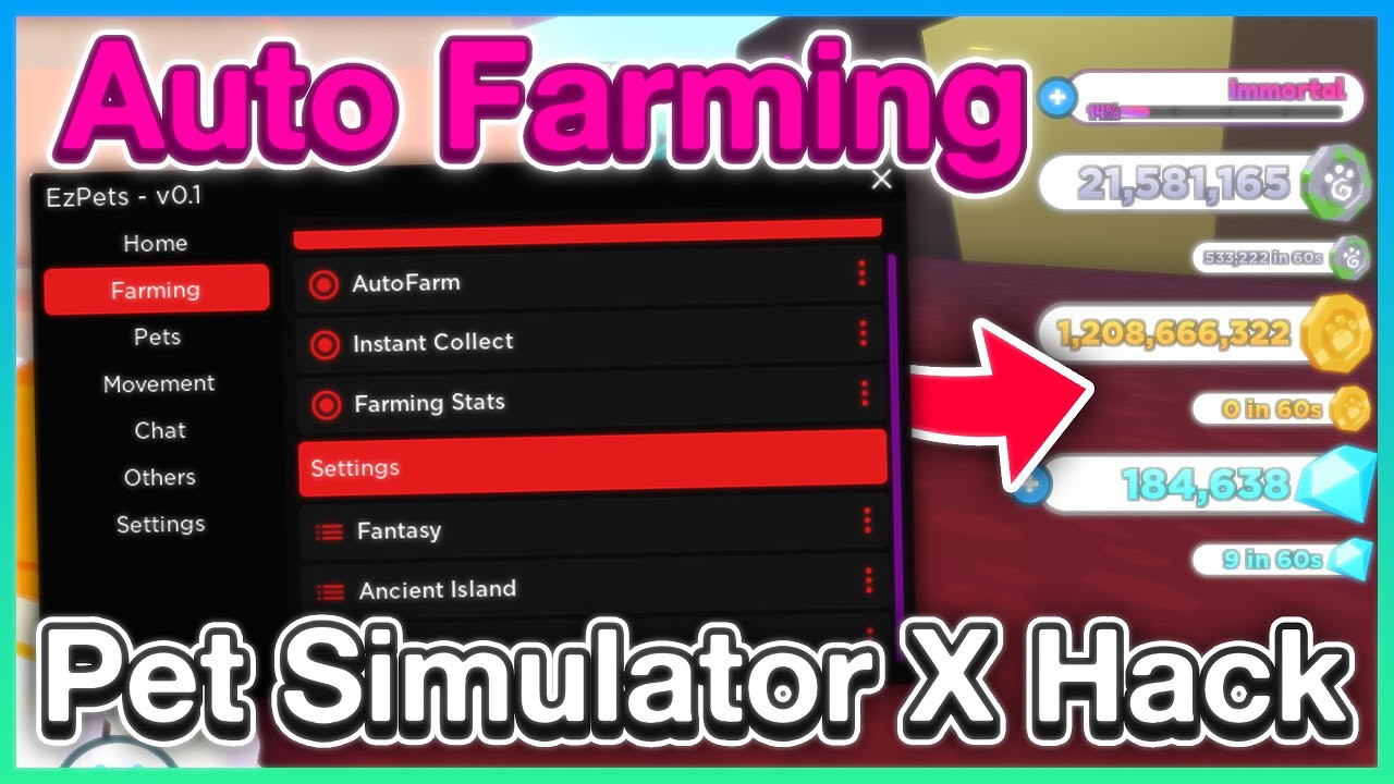 *NEW* Roblox Pet Simulator X Script Hack GUI - AUTO FARM & MORE (2021 ...