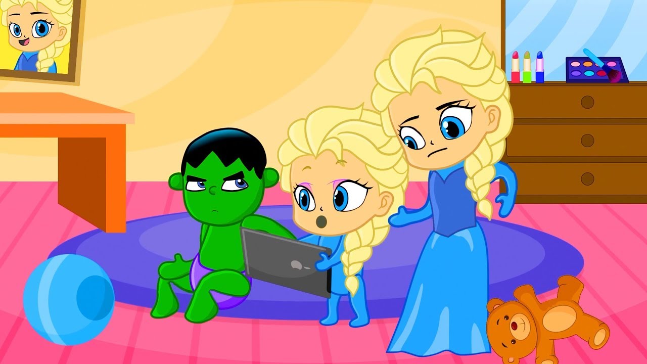 DibusYmas Baby Hulk Elsa playing 💕 Superhero Play Doh Stop motion ...