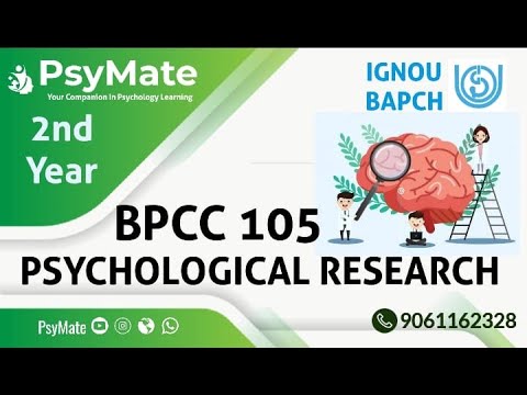 IGNOU BAPCH | 2nd Year | BPCC 105 PSYCHOLOGICAL RESEARCH | UNIT 1 PART ...