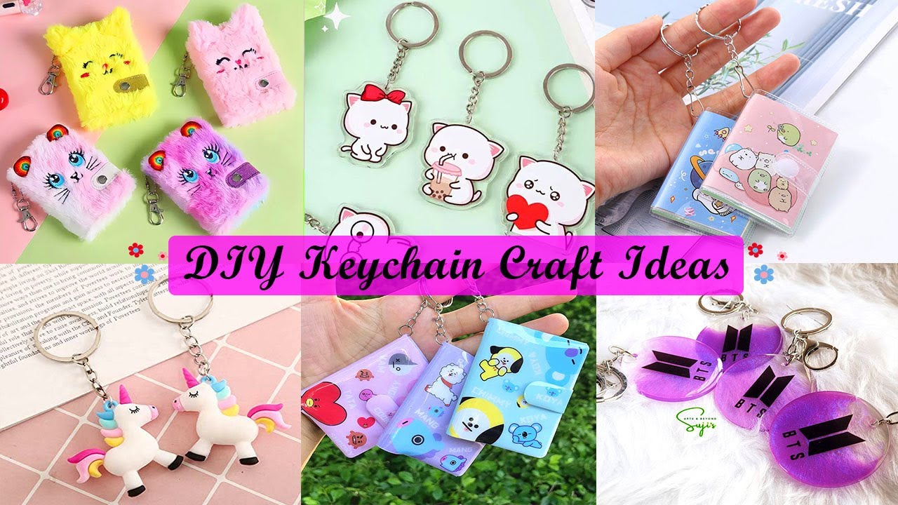 DIY Keychain 💖 easy craft ideas/ bts craft ideas/ how to make/ paper ...