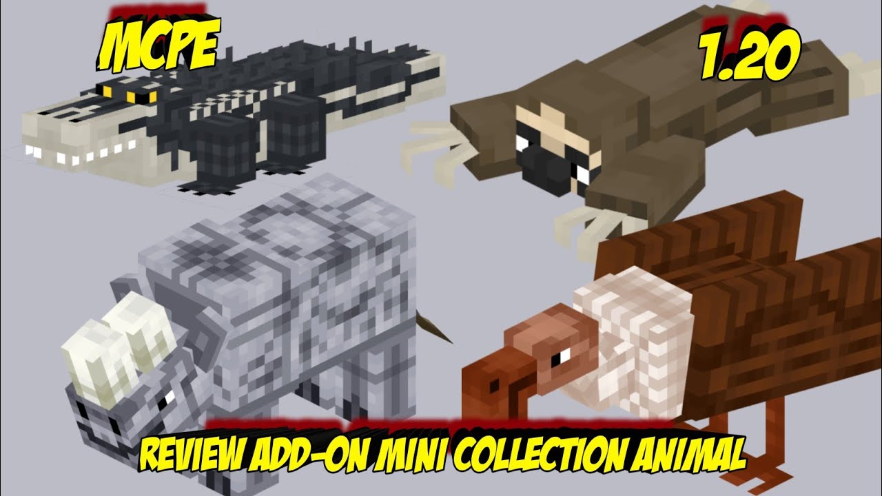 Showcase Add-on Mini Collection Animal MCPE Minecraft Indonesia - YouTube