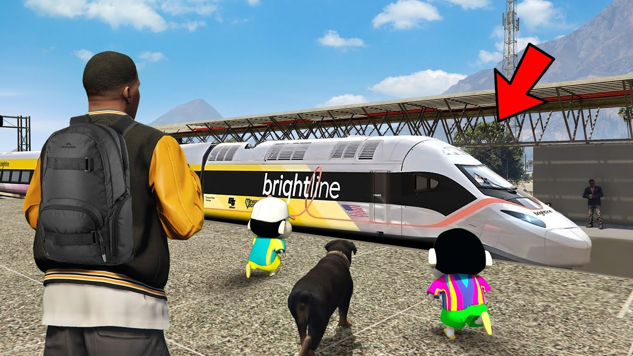 GTA 5 : Franklin Riding FASTEST BULLET TRAIN with Shinchan & Minchan in ...