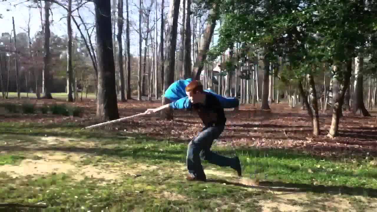 Epic spartan spear jump - YouTube