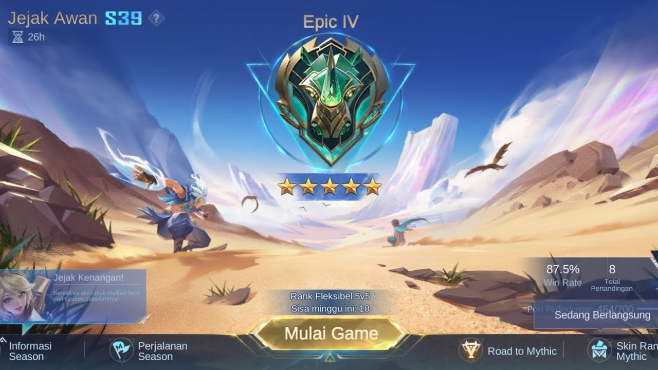 push rank dari epic 4 sampai rank apa ya kira2? #mlbb - YouTube