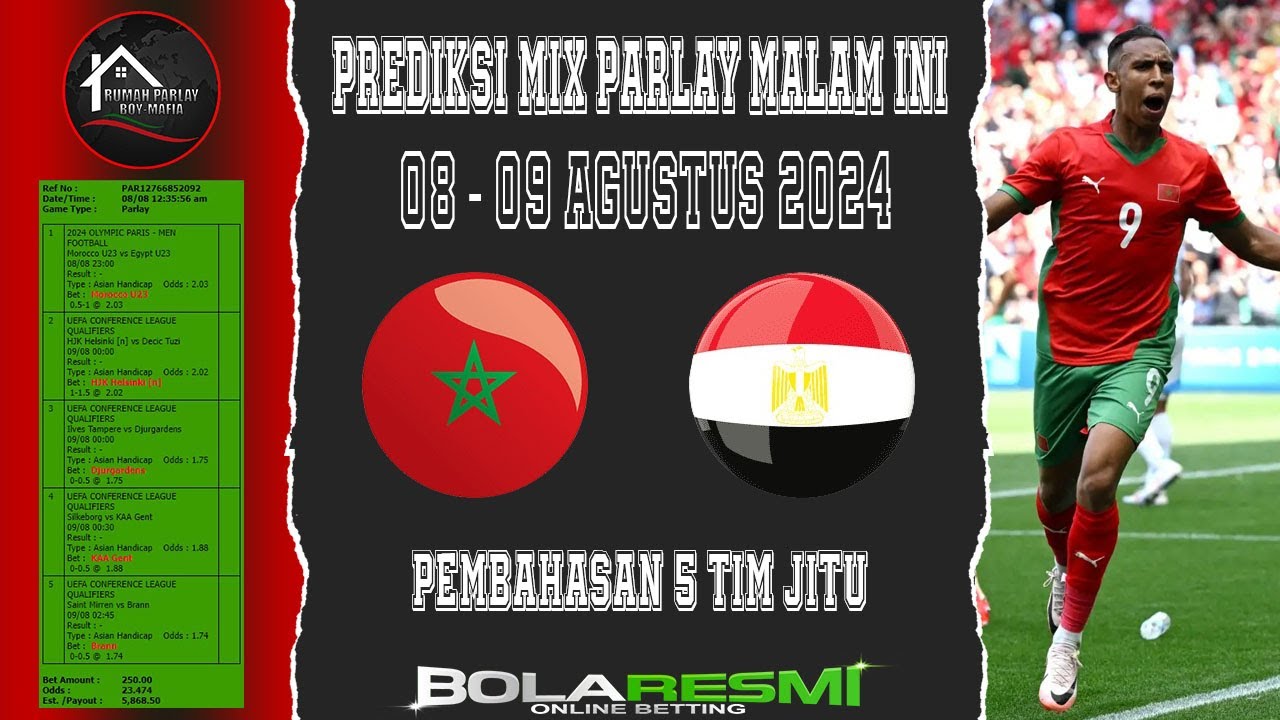 PREDIKSI PARLAY Morocco U23 VS Egypt U23 | HJK Helsinki VS Decic Tuzi ...
