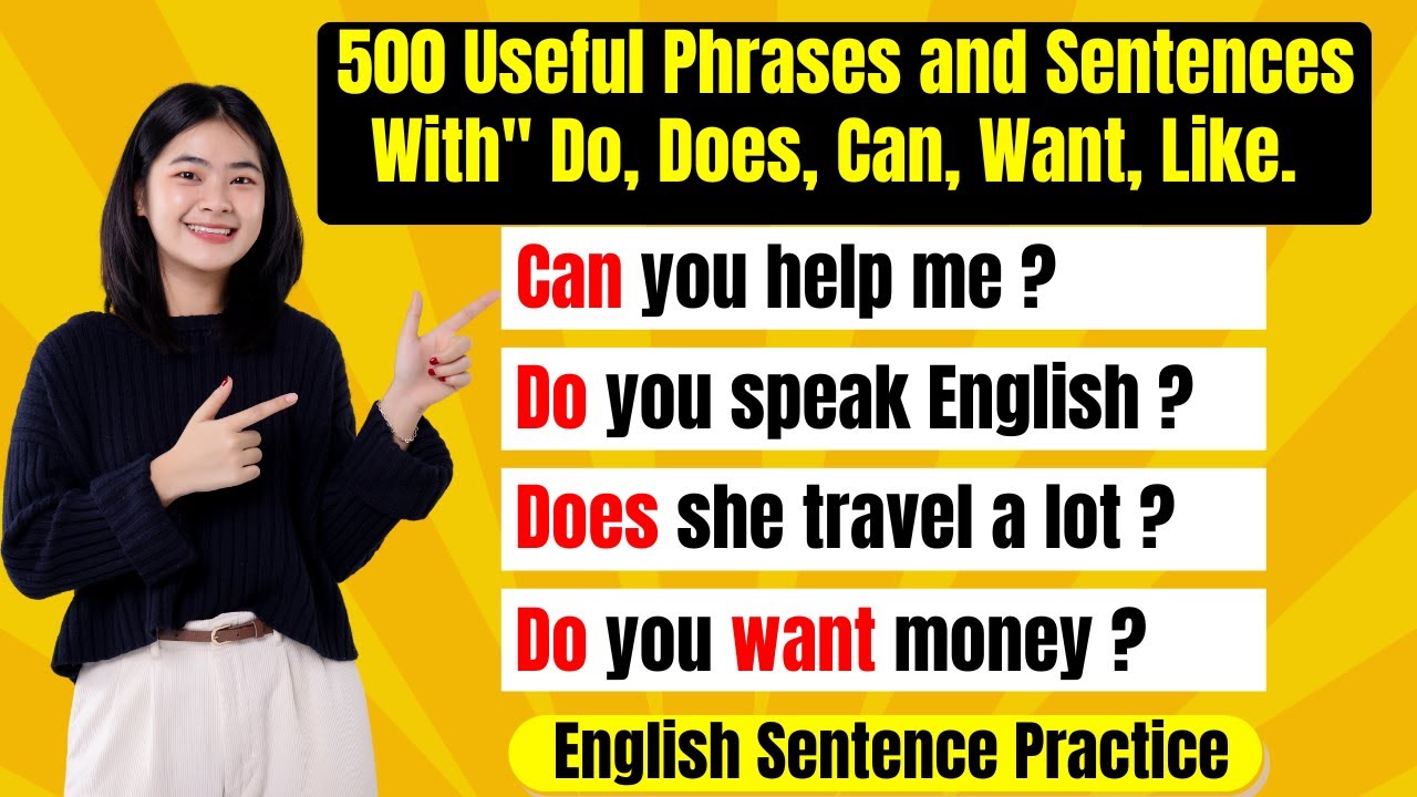 👉500 Sentences in English With (Do-Does-Can-Want) | Daily Useful ...