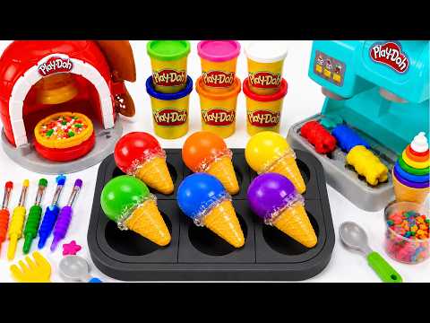 Satisfying Video 🍦 How to Make Kinetic Sand Play Doh Ice Cream Cone with Machine Noodle