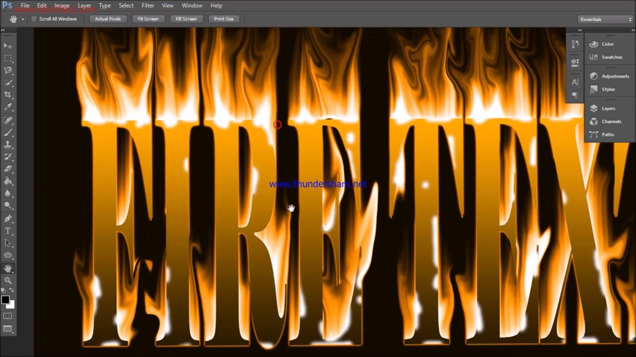 Photoshop CC 2018: how to create fire or flaming text - YouTube