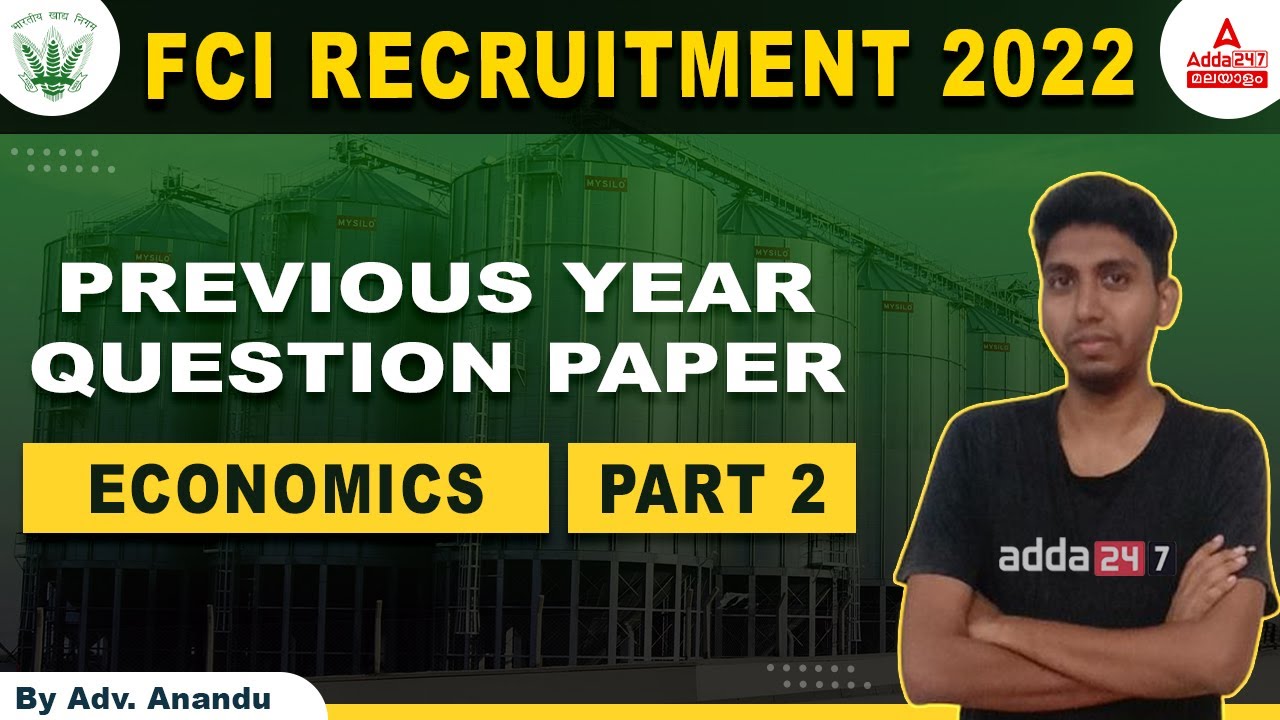 FCI Recruitment 2022 Malayalam | FCI Previous Year Question Paper ...