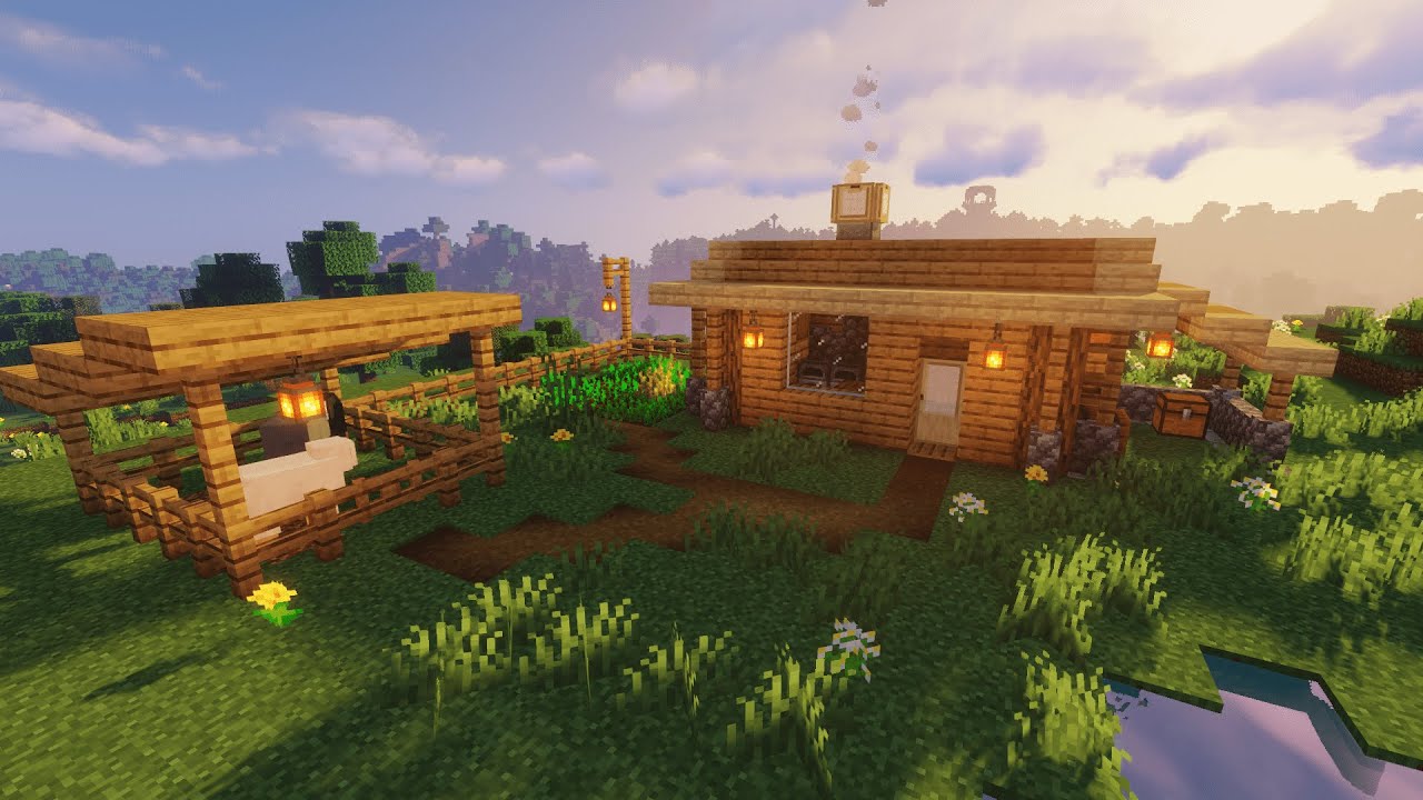 Minecraft - starter house tutorial (Oak and Birch) - YouTube