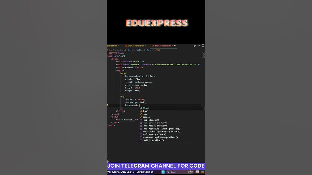 Css Text Gradient Effect In 30 Seconds Html And Css Tutorial Youtube