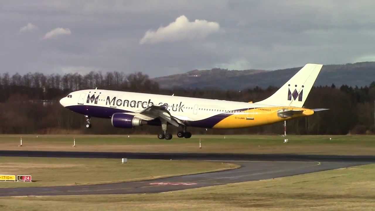 FDH - Monarch A300-600R landing at Friedrichshafen Airport - YouTube