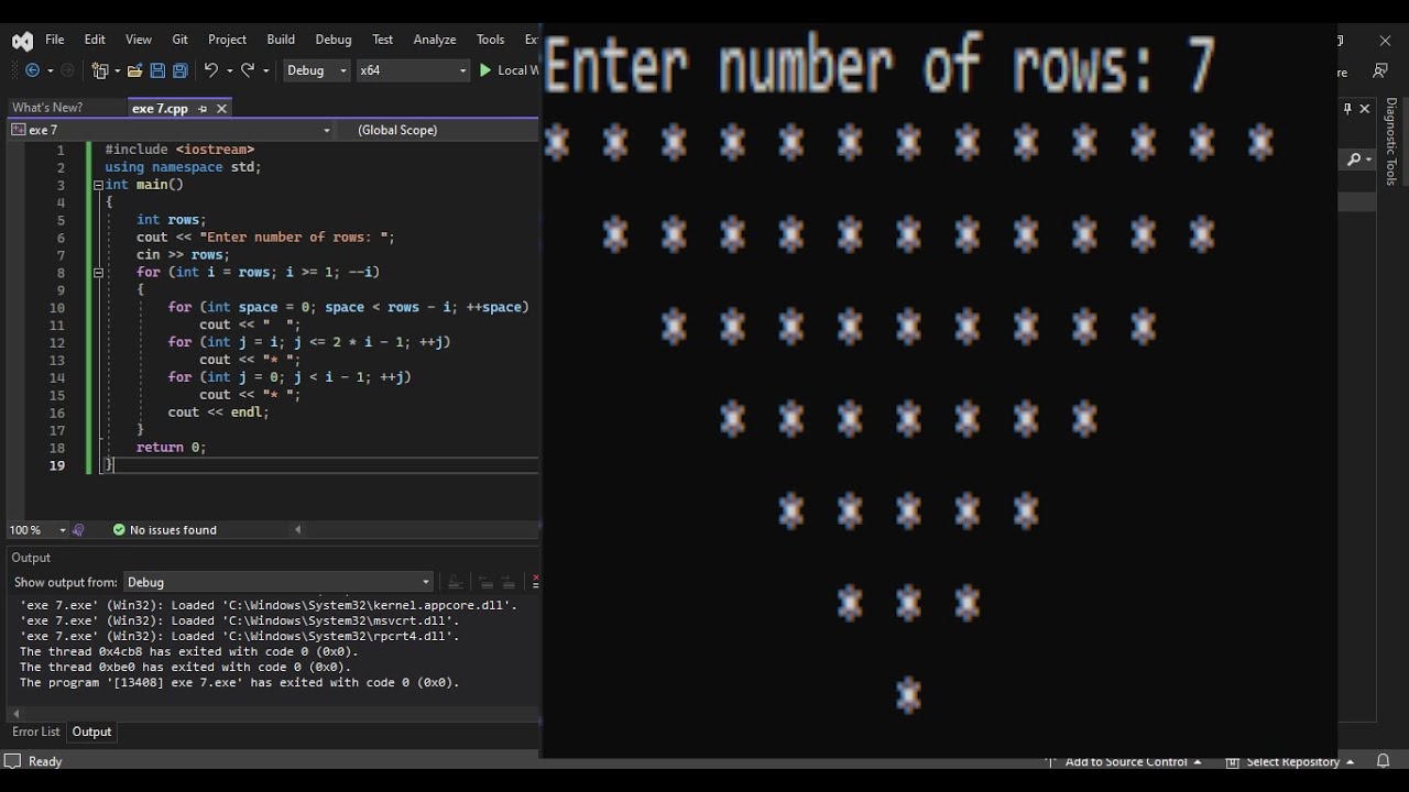 nverted Full Pyramid Using * in c++ - YouTube