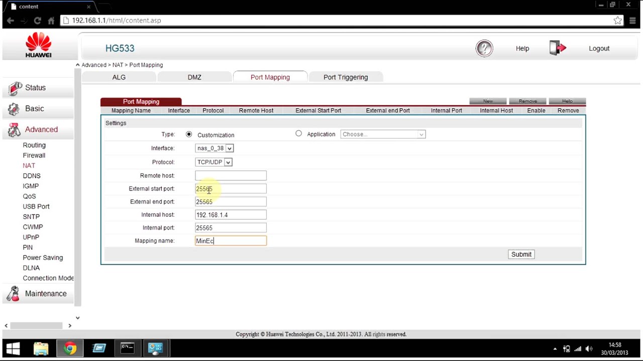 Port Forwarding TalkTalk HG533 Minecraft Help - YouTube