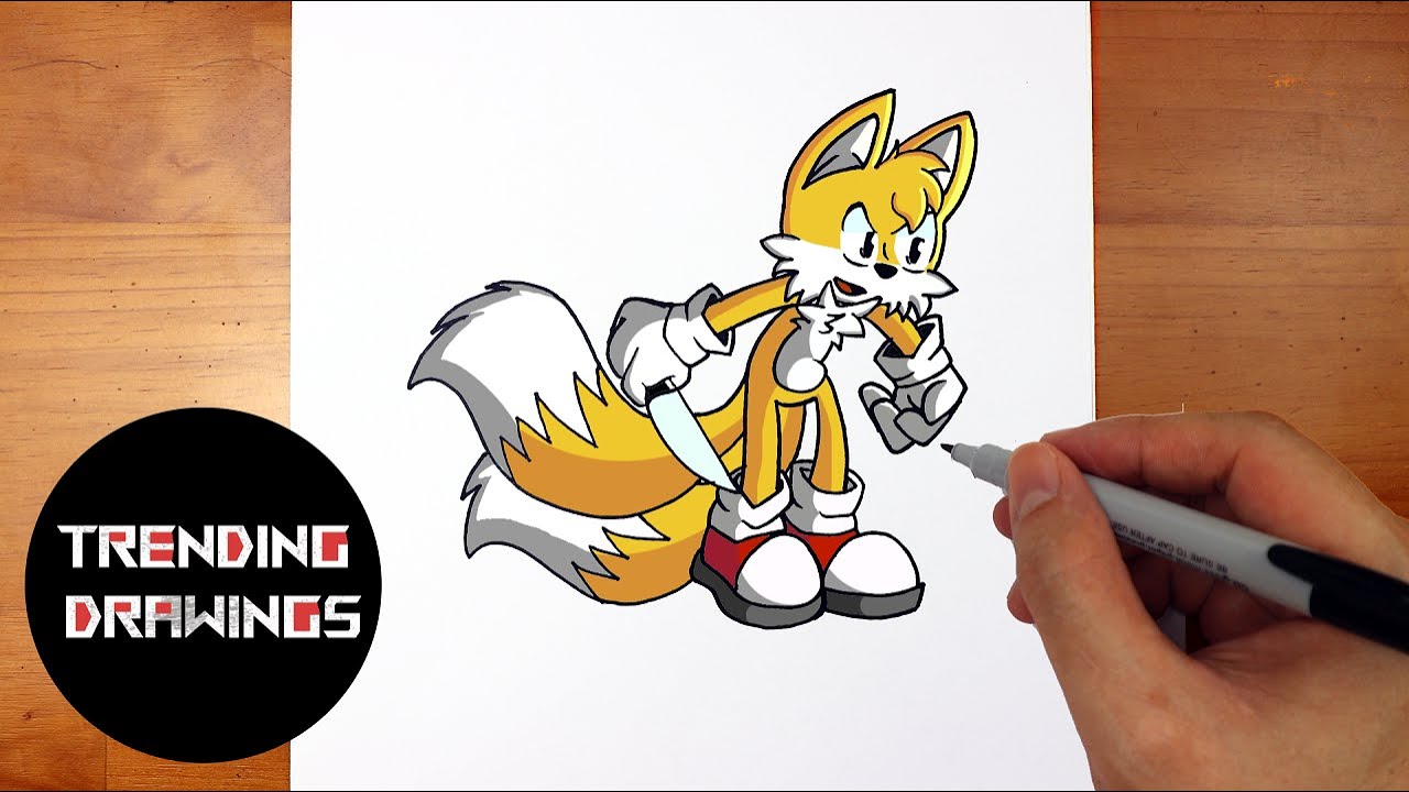 How To Draw FNF MOD Character - Tails Diary Easy Step by Step - YouTube