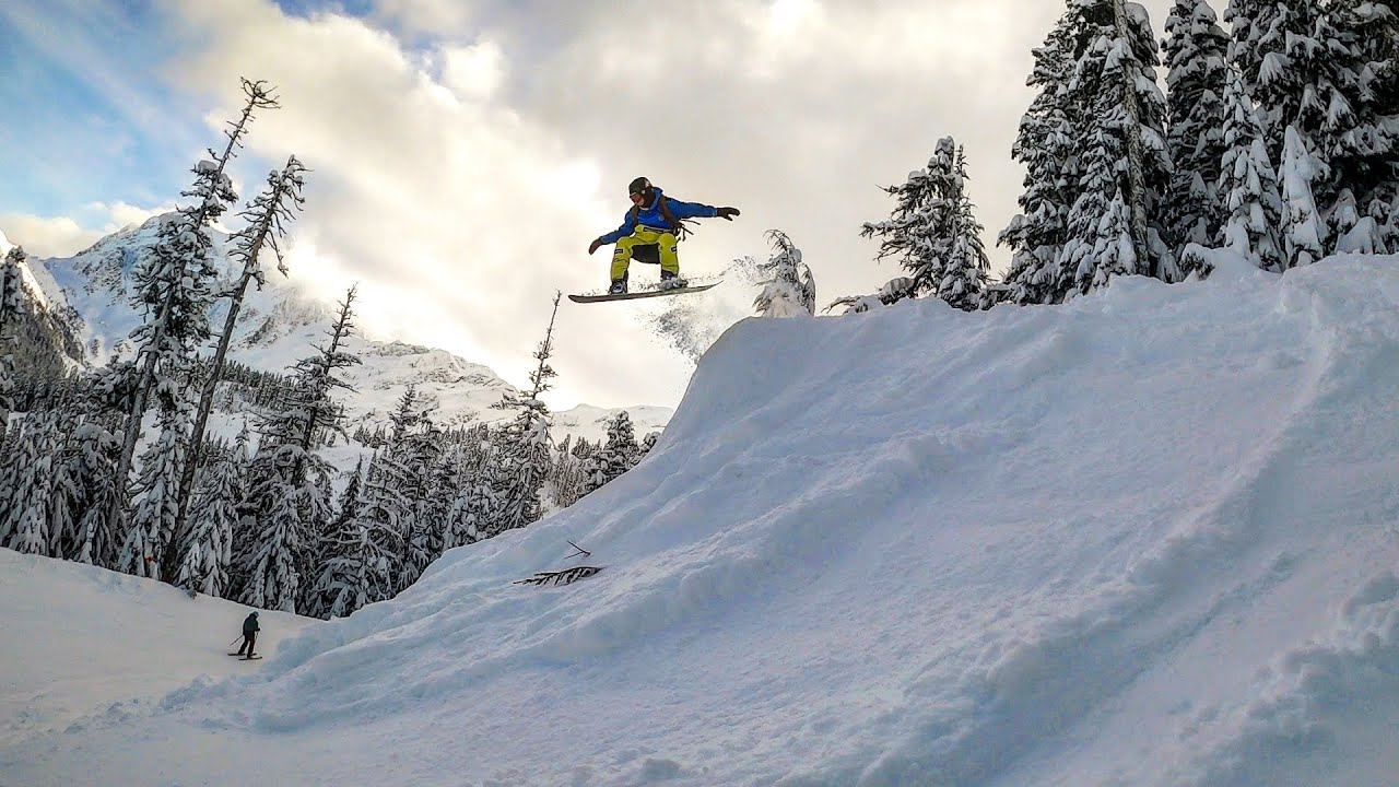 Opening months snowboarding Up At Mt Baker - YouTube