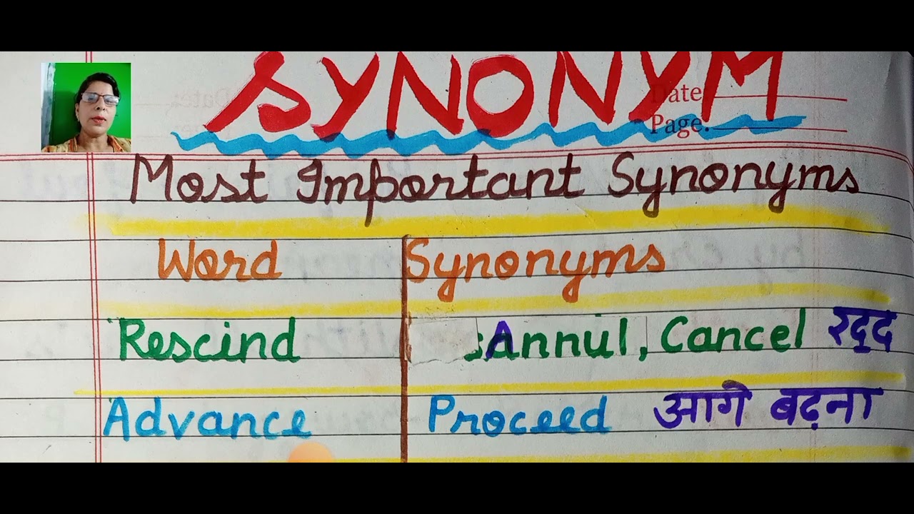 Most important synonyms - YouTube