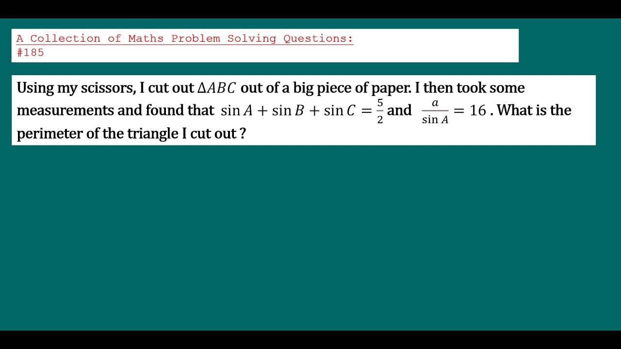  Trigonometry Sine Rule Challenge Maths Mathcounts YouTube