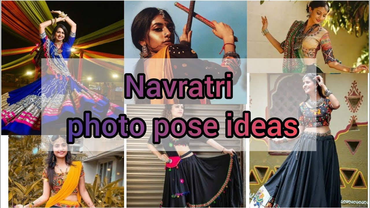 Navratri photo pose ideas for girls// cute photo pose ideas for ...
