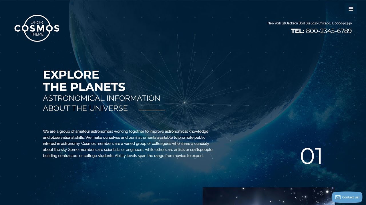 Cosmos Landing Theme Website Template by WT - 58596 - YouTube