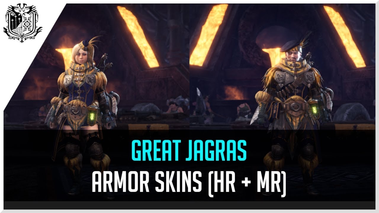 Monster Hunter World All Great Jagras Armor Skins Male Female Hr