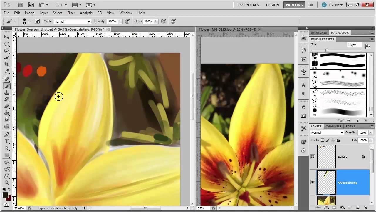 Flower Painting 004 Overpainting - YouTube