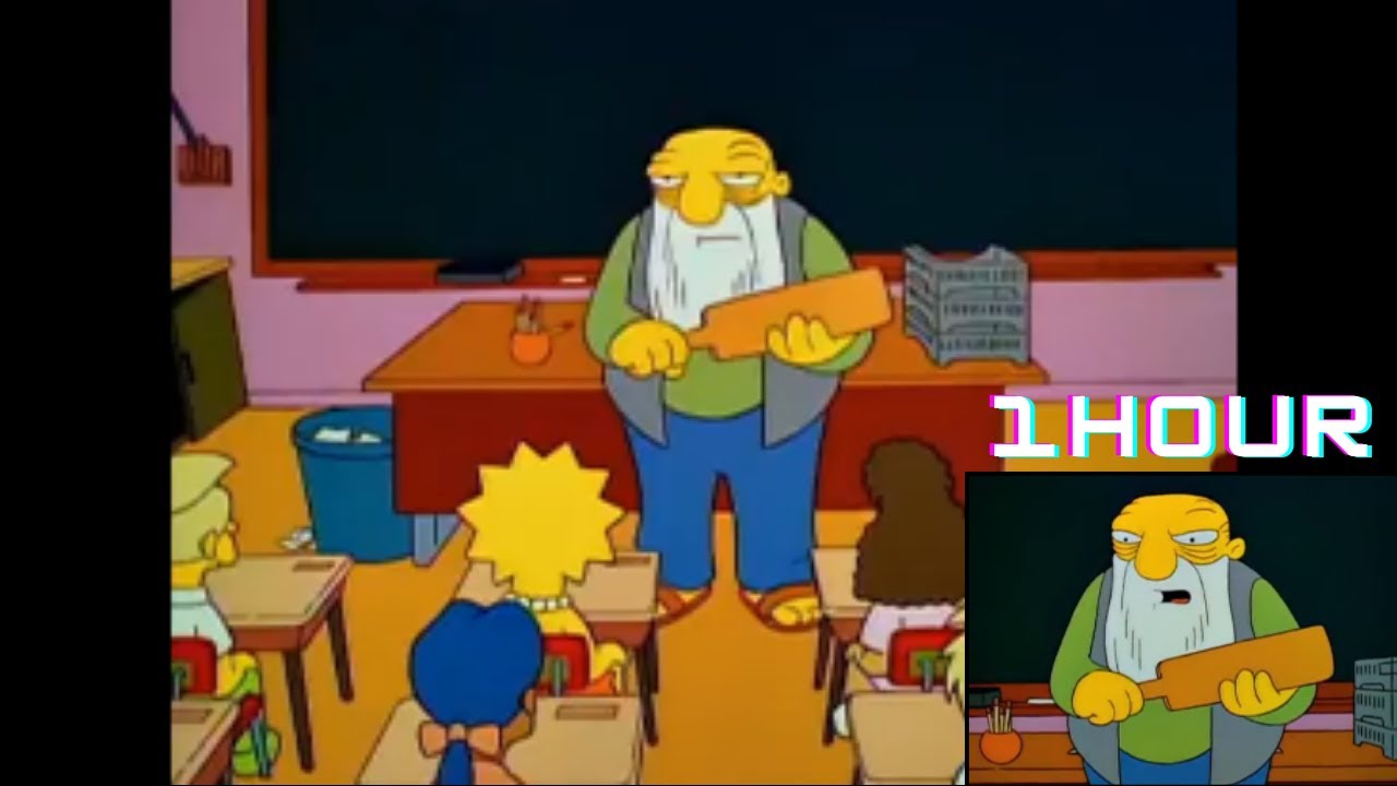 Golpe de remo! - Jasper Beardley en clase del colegio. Los Simpson [1 ...