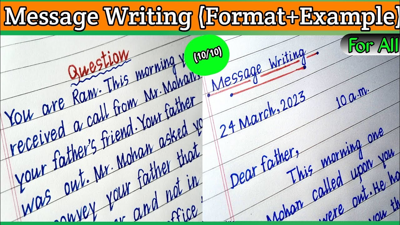 How To Write A Message In English | Message Writing In English ...
