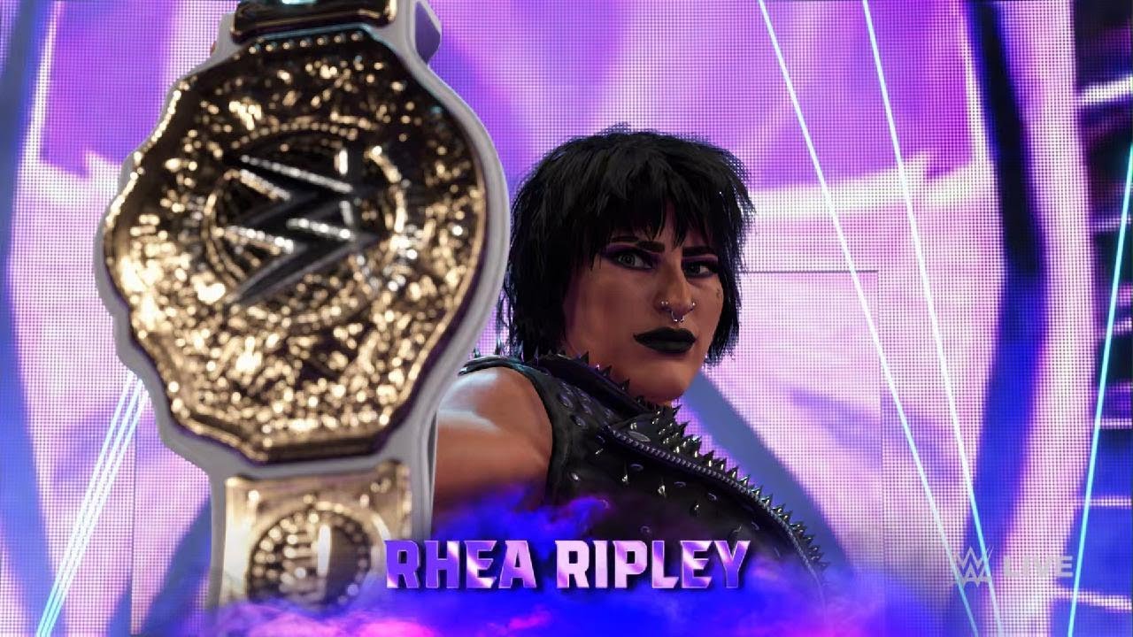 WWE 2K24. Raquel Rodriguez VS Rhea Ripley. WWE Women's World. Payback ...
