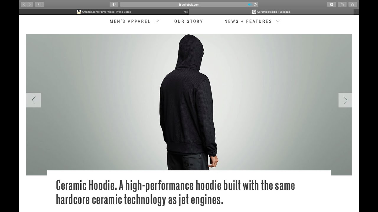 Vollebak Ceramic hoodie The Condition Black Hoodie Toughest Ever built ...