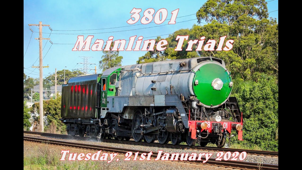 Steam Locomotive, 3801, Mainline Trials: Australian Trains - YouTube
