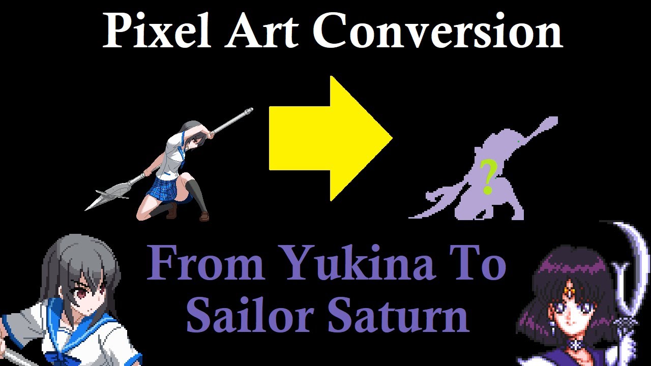 Pixel Art Time Lapse Conversion Of Yukina To Sailor Saturn Crouching ...