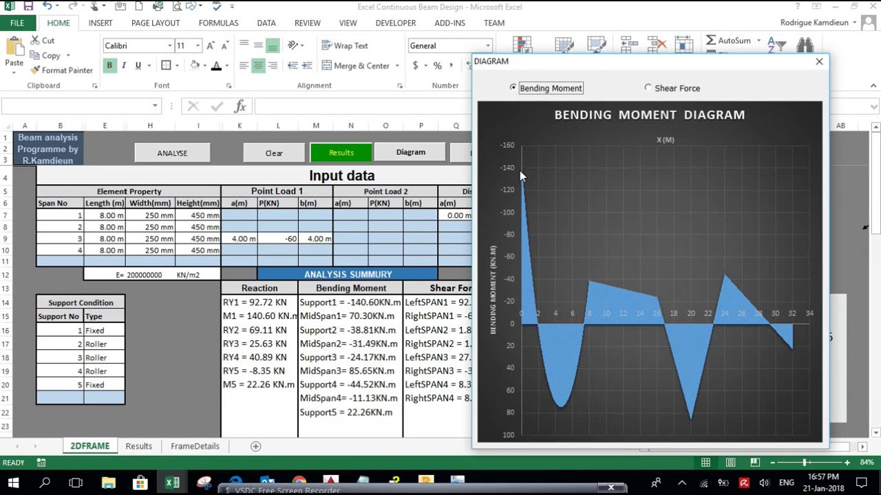 Indeterminate Beam Analysis with Excel - YouTube