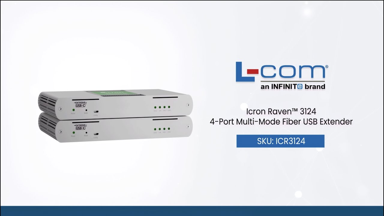 L-com's ICR3214 | Icron Raven™ 3124 4-Port Multi-mode Fiber USB ...
