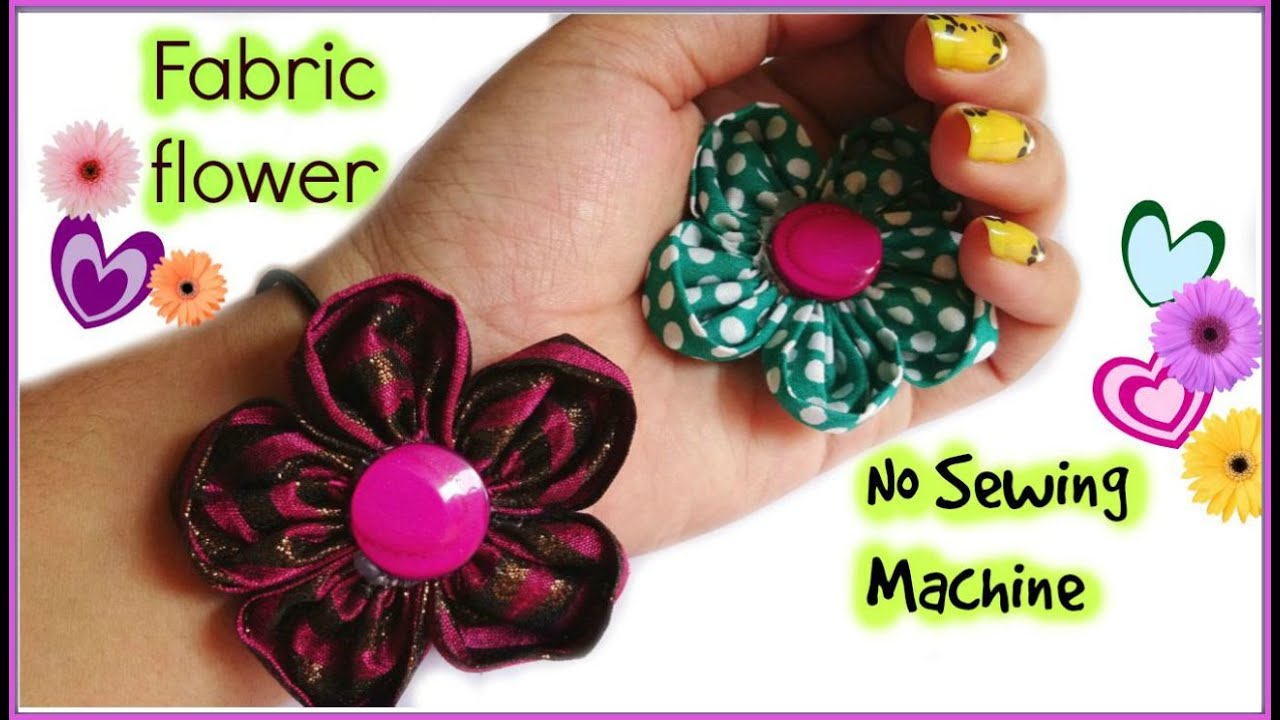 How to make fabric flower | Without sewing machine - YouTube