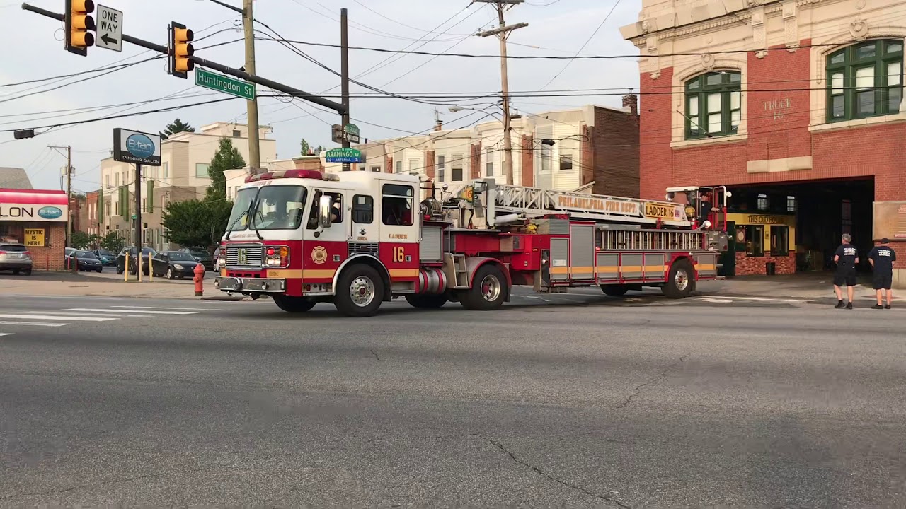 PHILADELPHIA FIRE DEPARTMENT LADDER 16 RETURNING TO QUARTERS ON ...