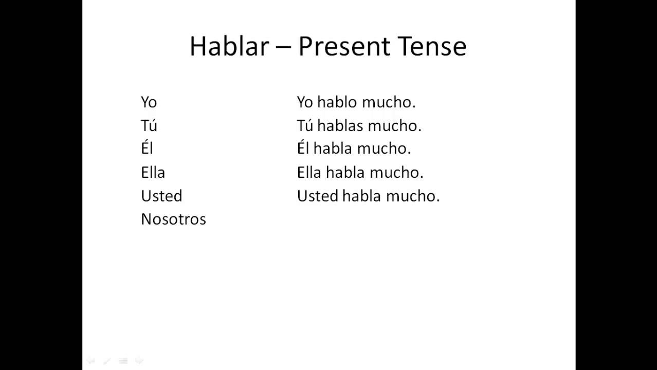 Hablar - Present Tense - YouTube