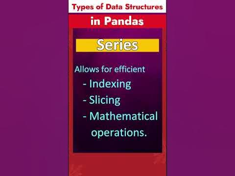 Types of Data Structures in Pandas - Q&A | Series and DataFrame - YouTube