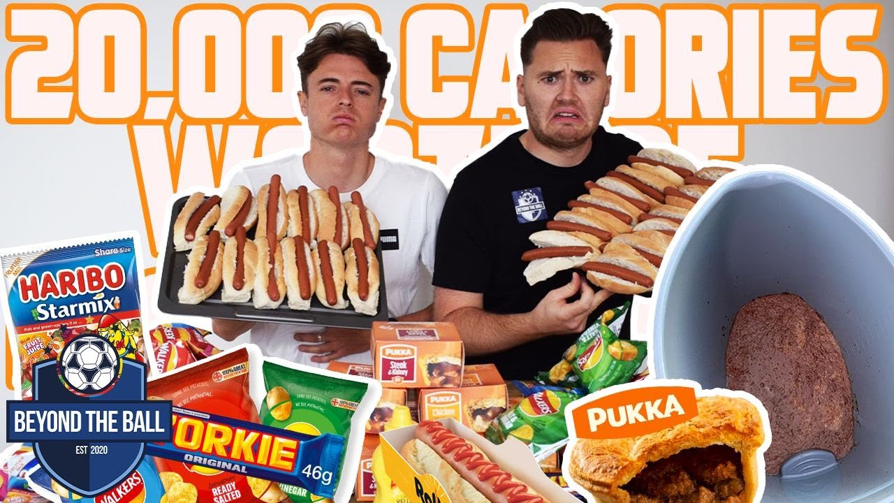 20,000 Calorie Challenge. ONLY FOOTBALL FOODS ALLOWED! -Vomit Warning ...