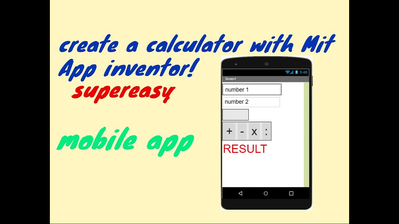 How to make a supereasy calculator with mit app inventor! mitTutorial ...