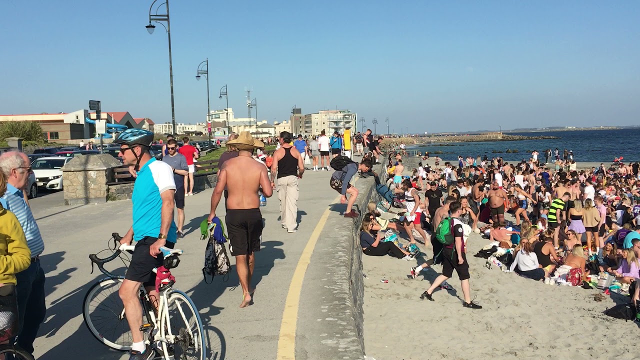 Crowds in Salthill Beach, Galway April 24th 2021 - YouTube