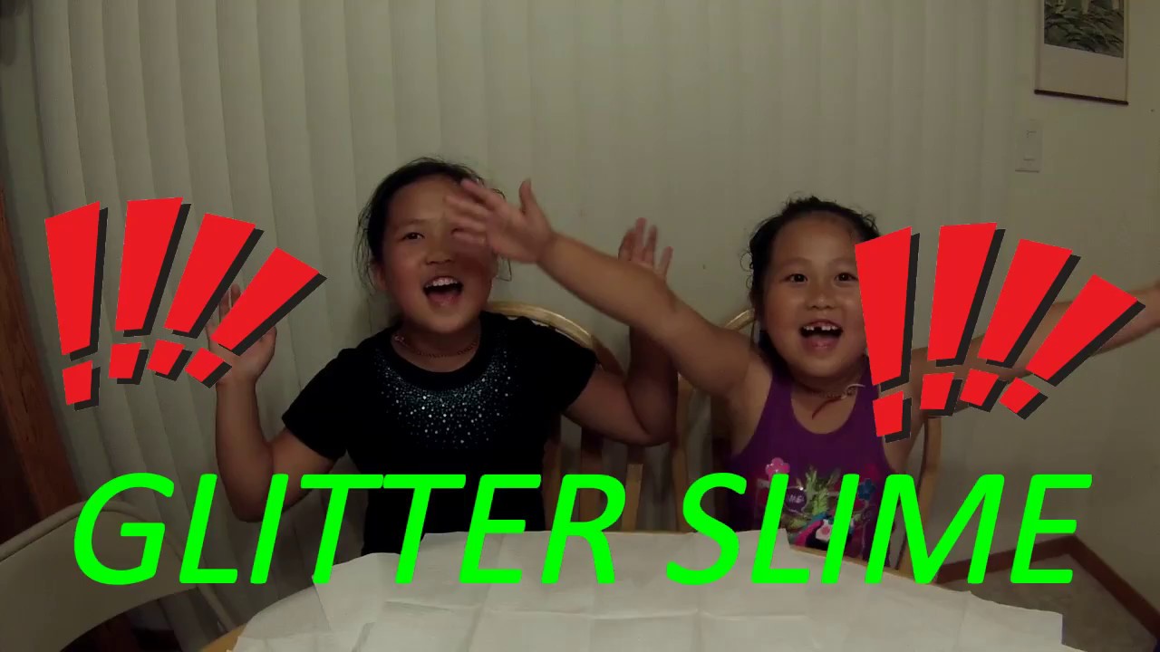 How to make Glitter Slime w/Sabrina and Alyna - YouTube