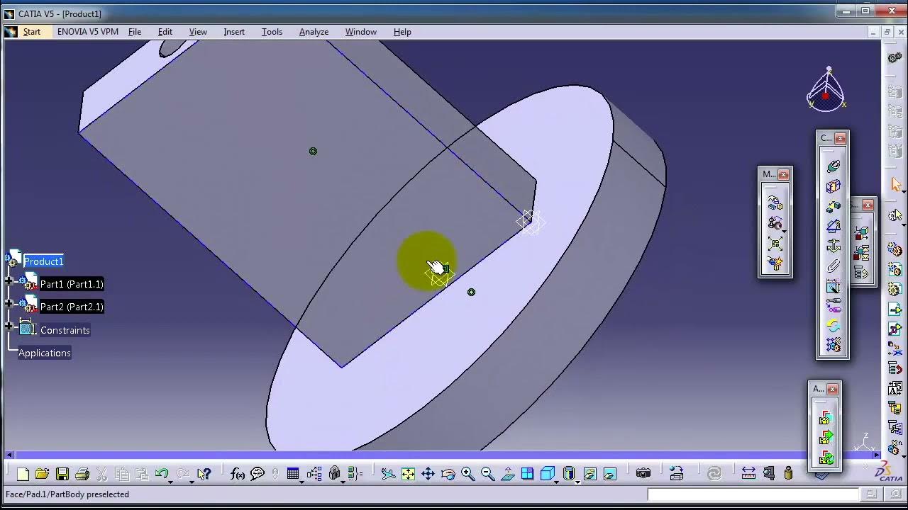 85 CATIA Assembly Tutorial Delete Constraint , Offset Constraint - YouTube