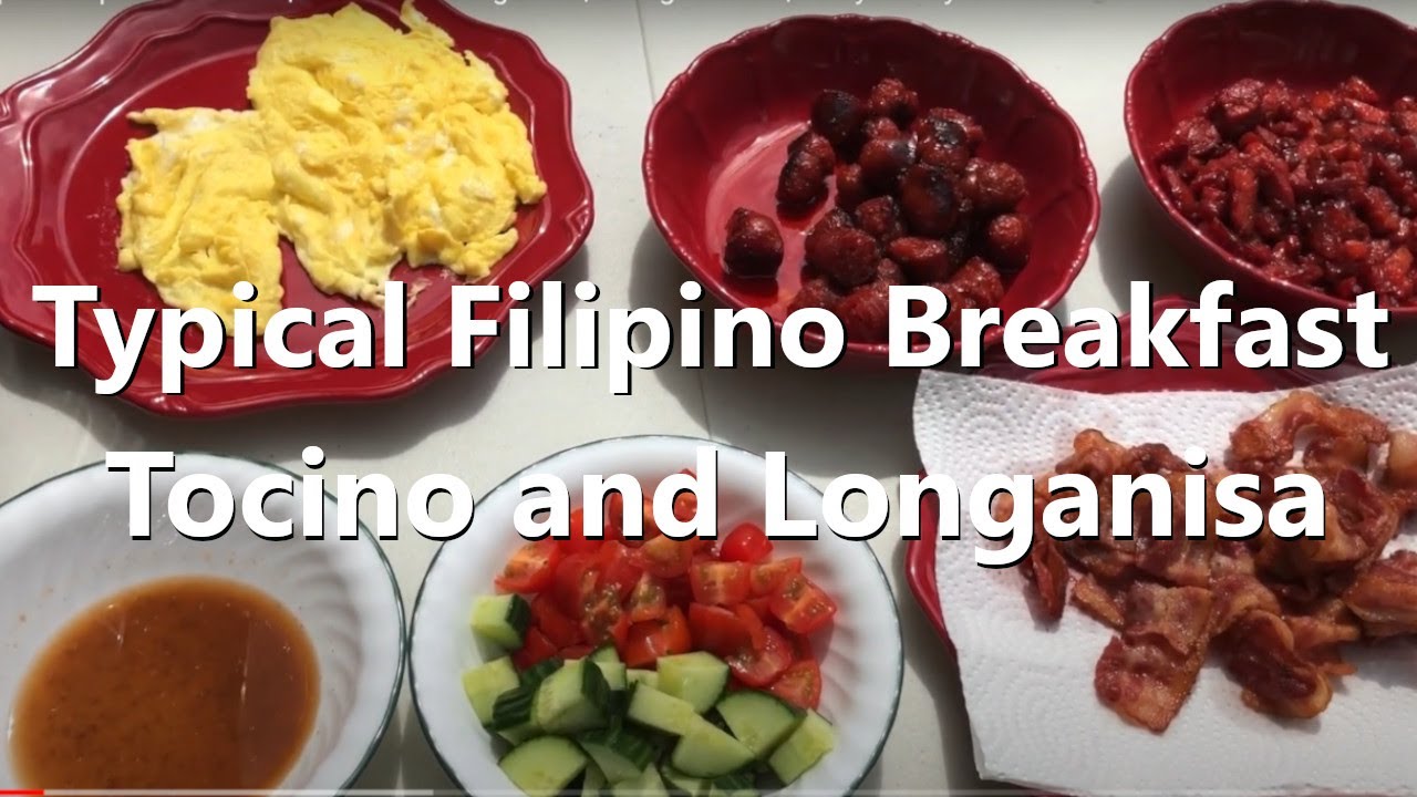 Typical Filipino Breakfast | Tocino and Longanisa | Eating Outside ...