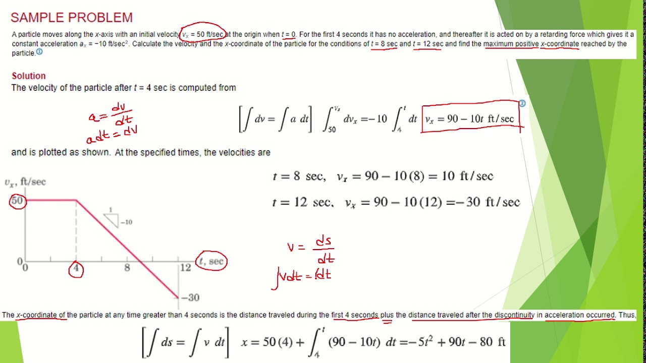 RECTILINEAR MOTION REVIEW: SAMPLE # 2 - YouTube