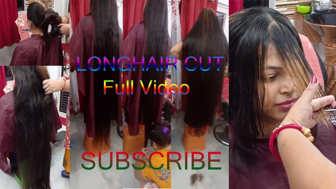 Very Long Hair Cut l Front Layer Hair Cut l Trimming In Parlour l Floor ...