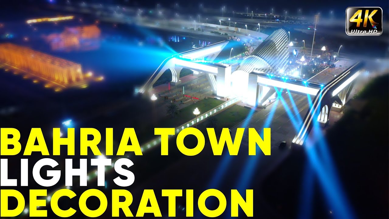 Bahria Town Karachi Lights Decoration | 4K | BTK 2 Launching Awaits ...