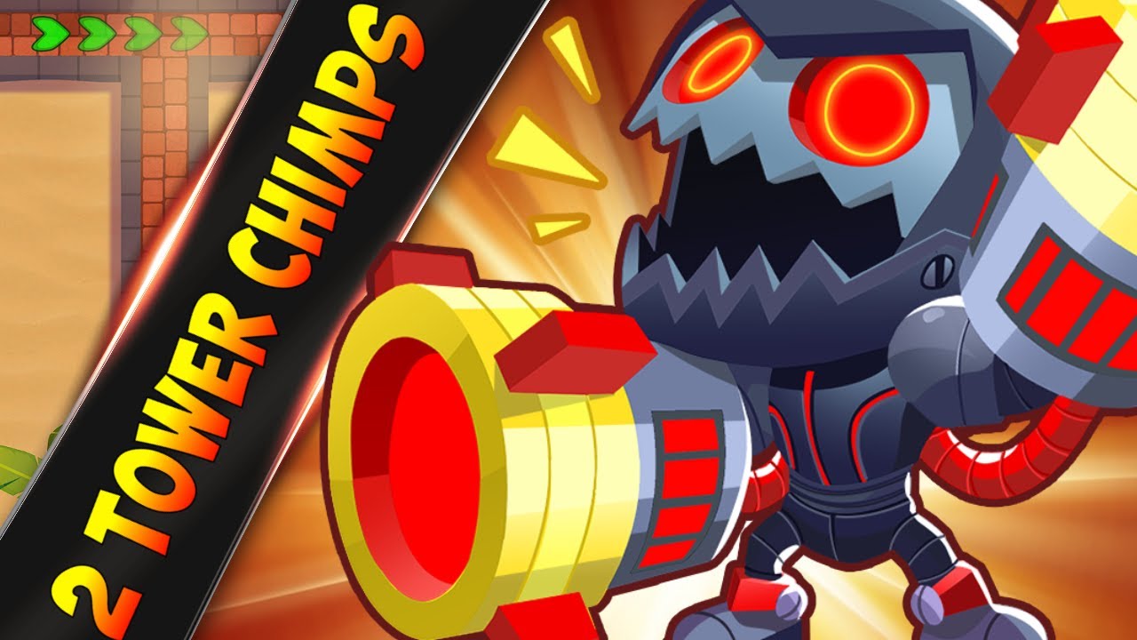 Bloons TD 6: 2 Tower Chimps Anti Bloon Gunner - YouTube