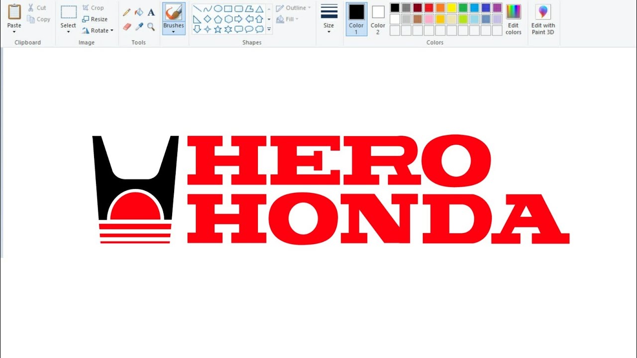 How to draw HERO HONDA Logo | Drawing Hero Honda Bike logo | Ms Paint ...
